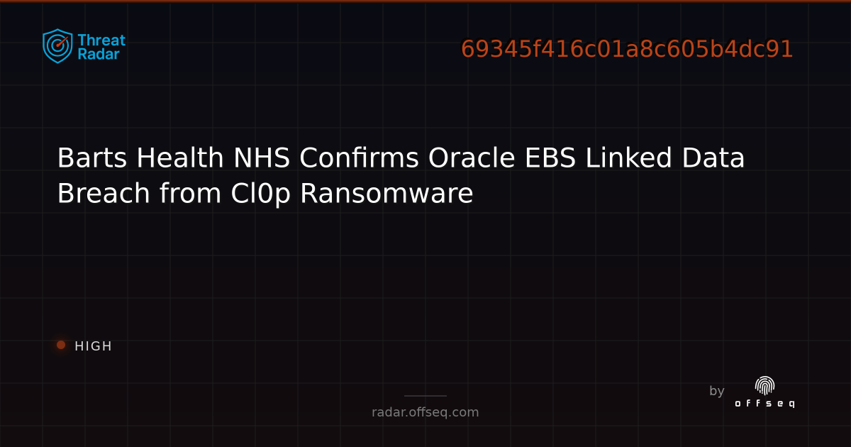 Barts Health NHS Confirms Oracle EBS Linked Data Breach from Cl0p ...