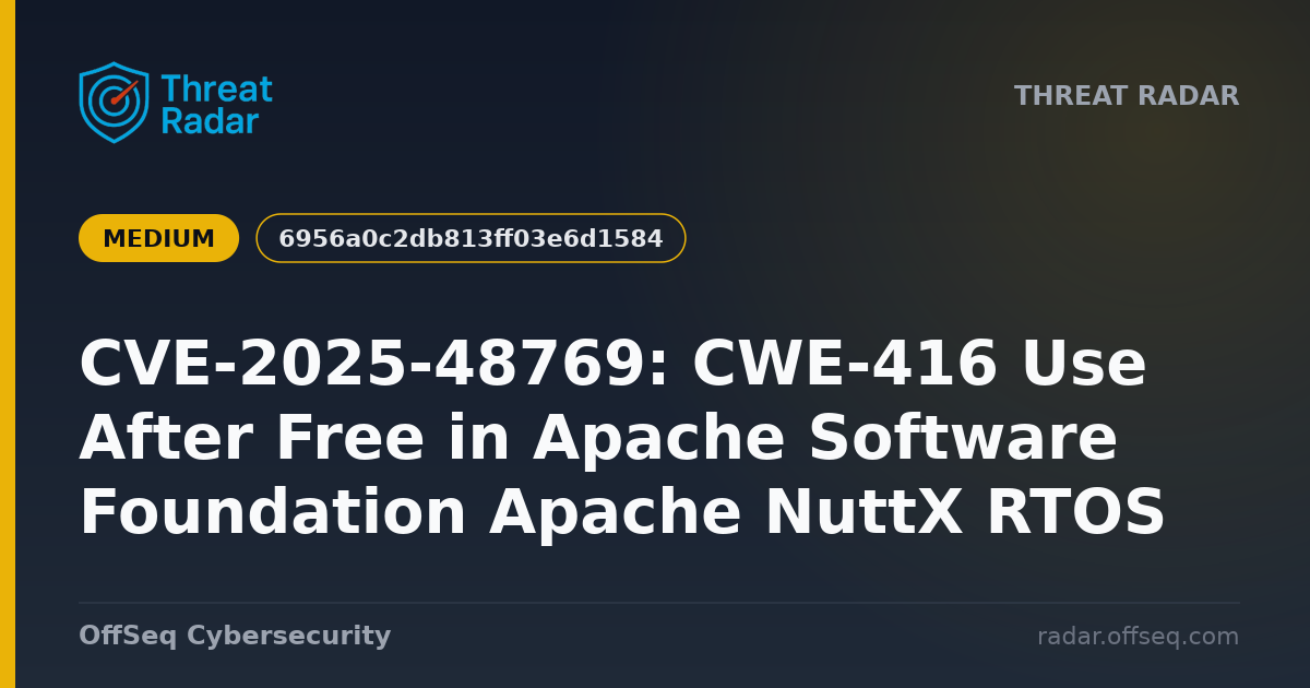 CVE-2025-48769: CWE-416 Use After Free in Apache Software Foundation ...
