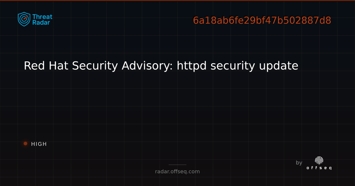 Red Hat Security Advisory: httpd security update - Live Threat ...