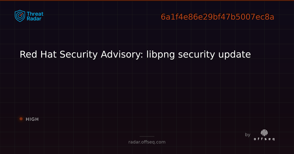 Red Hat Security Advisory: libpng security update - Live Threat ...