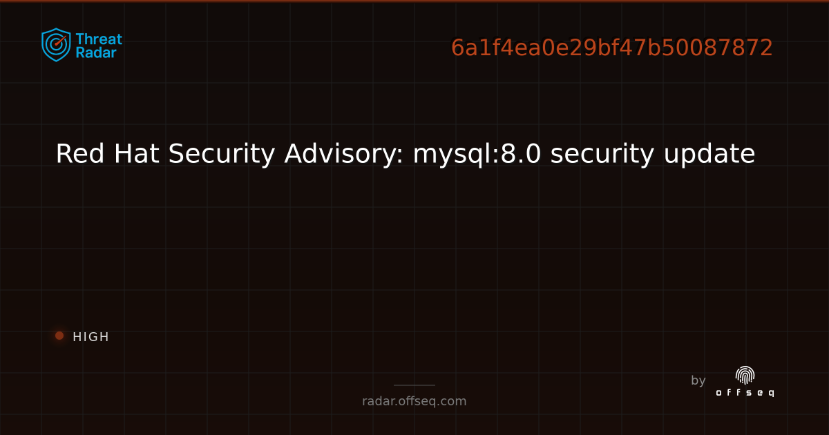 Red Hat Security Advisory: mysql:8.0 security update - Live Threat ...