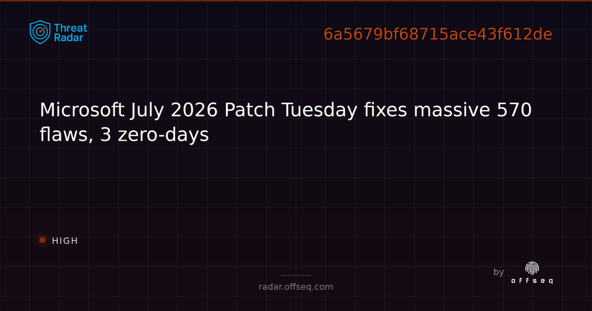 Microsoft July 2026 Patch Tuesday Fixes Massive 570 Flaws 3 Zero Days